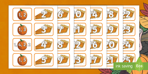 Pumpkin Pie Factor Pairs Math Activity