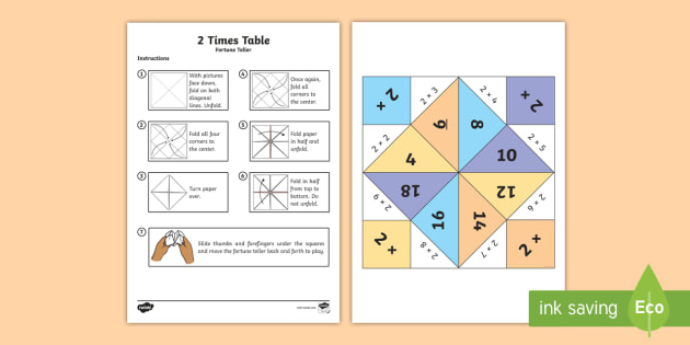 Two Times Table Fortune Teller (teacher made)