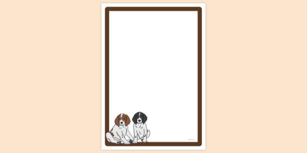 FREE! - Simple Blank Dog And Puppy Page Border | Printable Resources