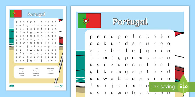 Portugal Word Search (teacher made)