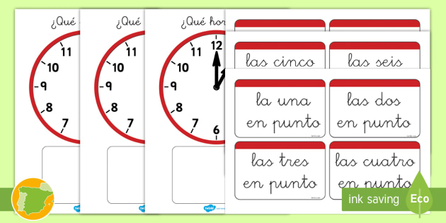 Juego: Emparejar la hora - En punto