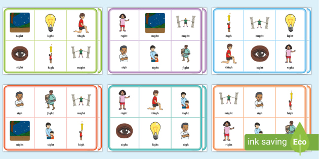 Phase 3 'igh' sound Phonics Bingo Game (teacher made)