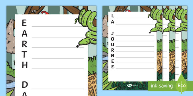 Earth Day Acrostic Poem English/French (teacher made)