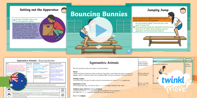 Move PE Year 1 Gymnastics: Animals Lesson 2: Bouncing Bunnies Lesson Pack