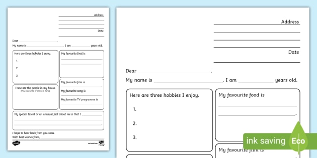 * NEW * Pen Pal Letter Template (teacher made)