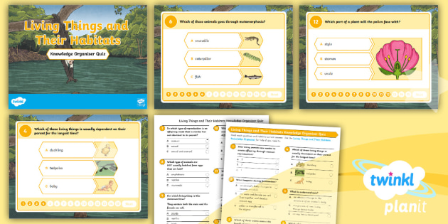 Living Things and Their Habitats Y5 Knowledge Organiser Quiz