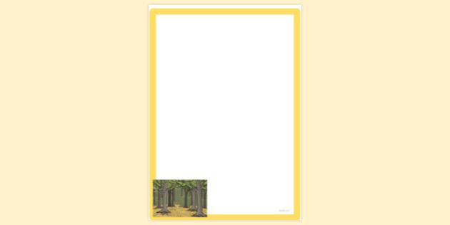 Simple Blank Ash Tree Forest Page Border | Page Borders | Twinkl