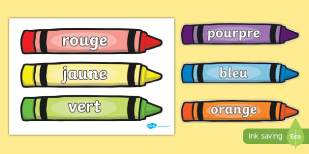 Colour Words on Crayons French - french, Crayon, colour display