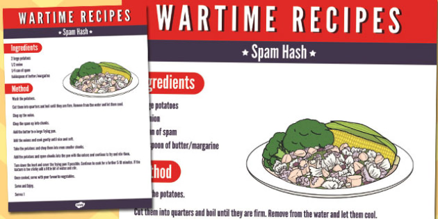 Wartime Spam Hash Recipe (teacher made)