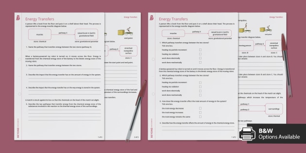 Energy Transfer Worksheet Differentiate Between Purchases Heat Energy