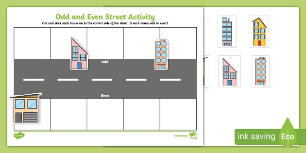 👉 Odd and Even Street Activity Sheet (teacher made)