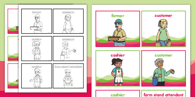 Strawberry Farm Stand Dramatic Play Badges (teacher made)