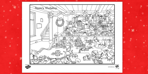 Crazy Christmas Coloring Challenge Worksheet / Activity Sheet