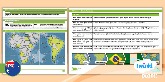 Year 4 HASS Geography Africa and South America Knowledge Organiser