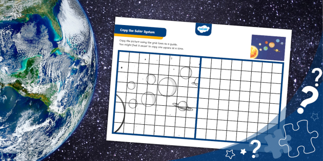 Copy the Space Solar System Puzzle - Kids Puzzles - Twinkl
