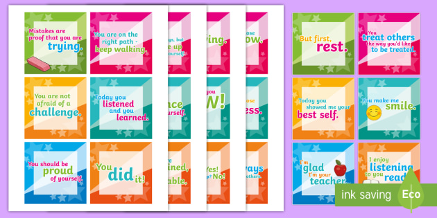 100 Growth Mindset Notes - Words of Encouragement for Kids