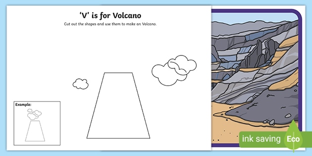 'V' Is for Volcano Craft (teacher made)