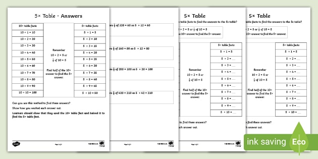 5x Table Worksheet Activity | CfE Resources | Twinkl