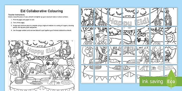 Eid Collaborative Colouring Activity (teacher made)