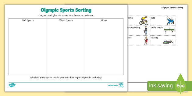 Olympic Sports Sorting (teacher made)