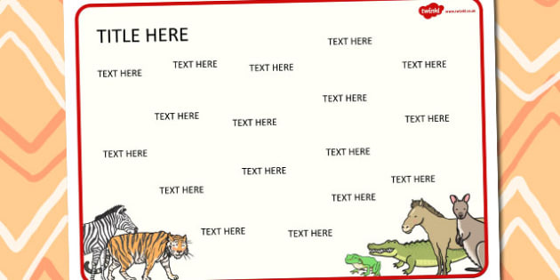 Animals Themed Editable Word Mat