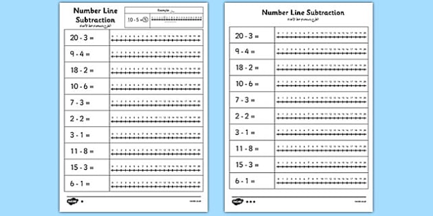 Subtraction From 20 Number Line Worksheet Arabic Translation Subtraction From 20 Number Line Worksheet Arabic Translation