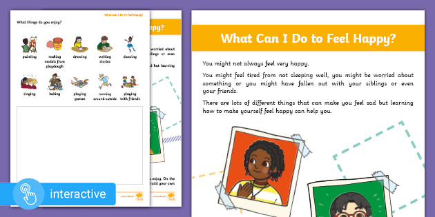 Interactive PDF: What Can I Do to Feel Happy? (teacher made)