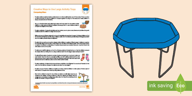 EYFS Creative Ways to Use Large Activity Trays: Comparing Mass
