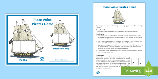 Place Value Pirates Game