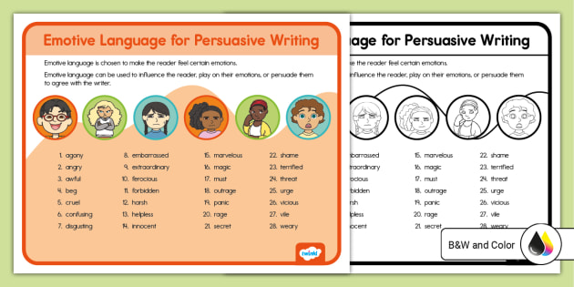 Emotive Language For Persuasive Writing Word Mat Emotive Language For Persuasive Writing Word Mat