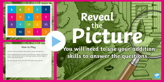 Addition (Within 10) Reveal the Picture Plenary Activity
