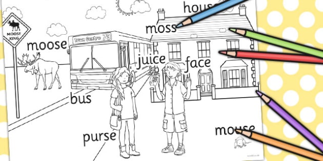 Final 'S' Sound Production Colouring Sheet