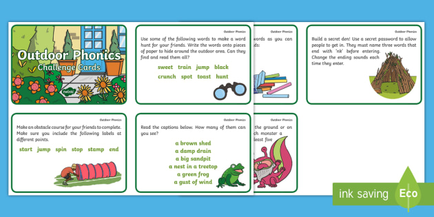 Phase 4 Outdoor Phonics Challenge Cards