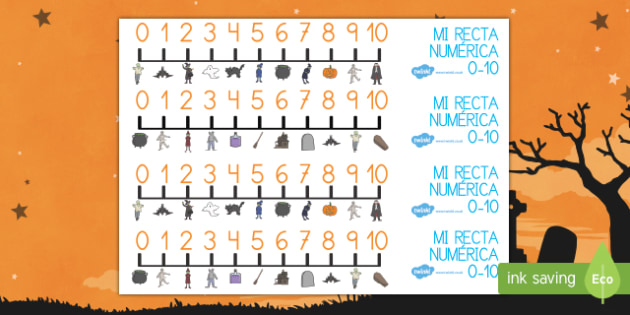 Halloween 1 10 Recta numérica