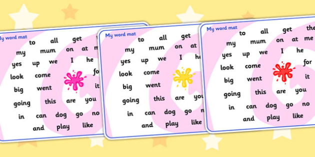 Splat Themed FS2 Word Mat (teacher made)