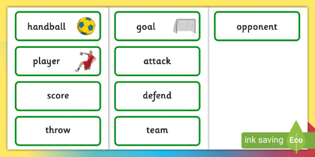 Rio 2016 Olympics Handball Word Cards (teacher made)