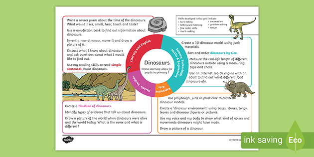 Dinosaurs P1 Mini Home Learning Topic (teacher made)