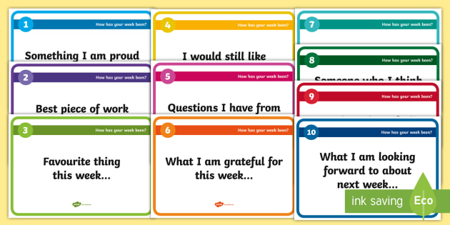 Reflection on the Week Blether Stations (teacher made)