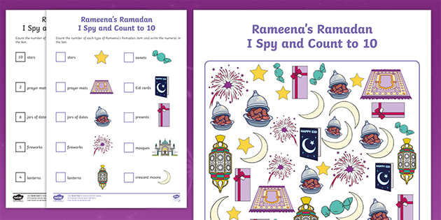 Rameena's Ramadan I Spy and Count Activity to 10