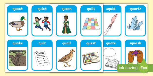 QU Playing Cards Ι F-2 Phonics Resources