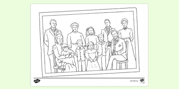 FREE! - Hedd Wyn And Family Colouring Sheet | Colouring Sheets