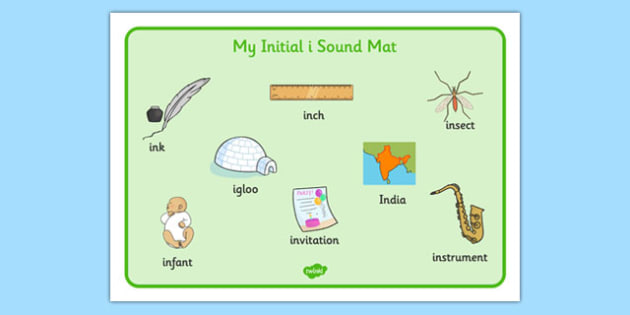 Initial I Sound Mat - initial, letter, mat, sound, alphabet