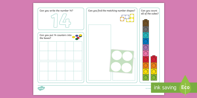 All About Number 14 Activity Mat (teacher made)