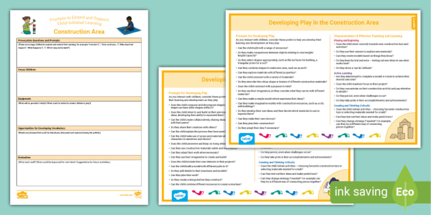 EYFS Construction Area Learning Resource Pack (teacher made)