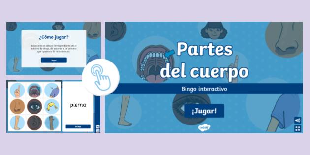 Bingo interactivo: Partes del cuerpo (teacher made)