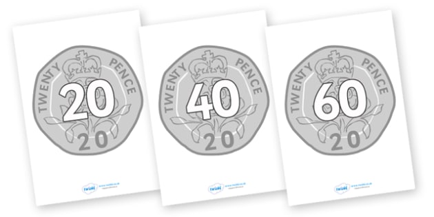 FREE! - Counting in 20s on 20p Display Activity