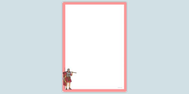 FREE! - Roman Soldier With Sword Javelin And Backpack Page Border