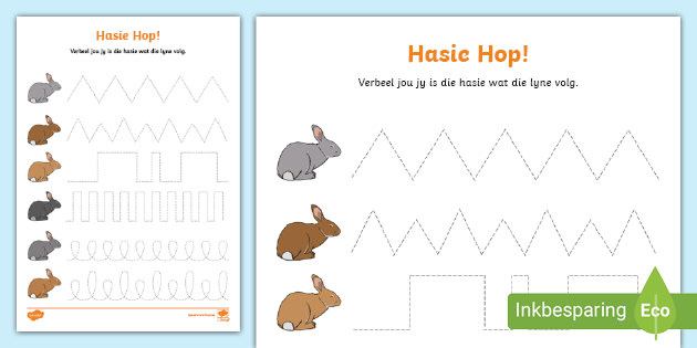 Hasie Hop Potloodbeheer Aktiwiteit (teacher made)