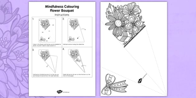 Adult Coloring Mindfulness Flower Bouquet (Teacher-Made)