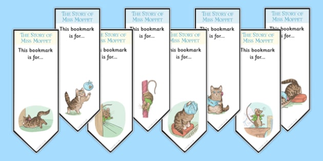 The Story of Miss Moppet Editable Bookmarks
